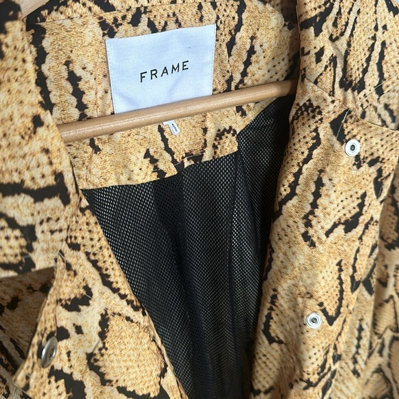Frame Denim | Jackets & Coats | Frame Python Print Trench Coat Jacket ...